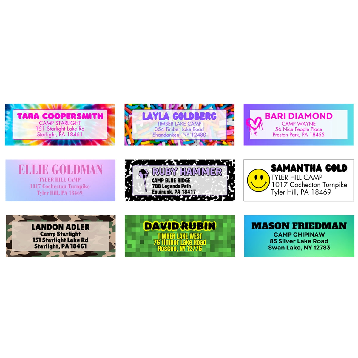 Longer Letter Later Pattern Address Labels – Everything Camper